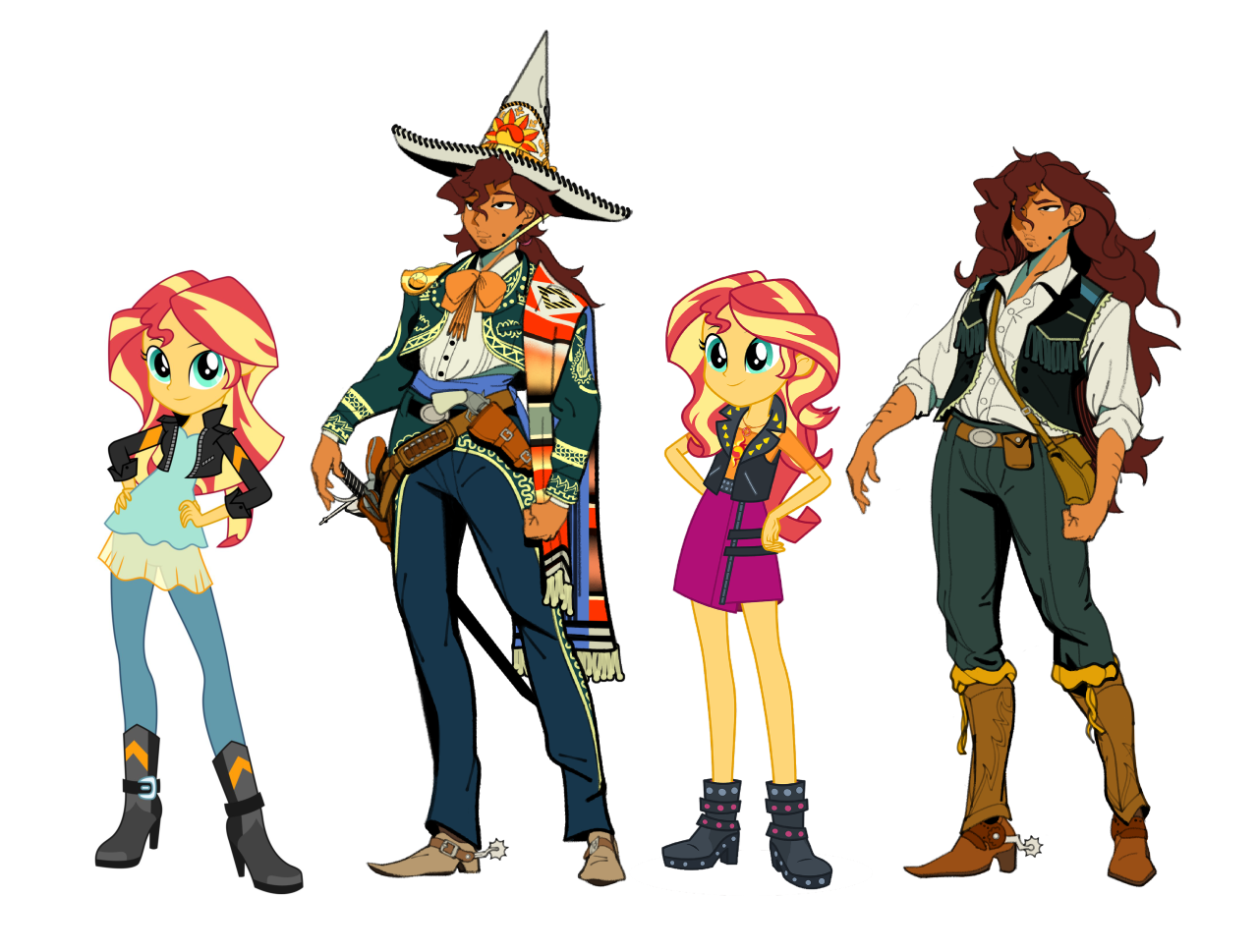 #3419474 - safe, artist:bixels, sunset shimmer, human, the grand ...