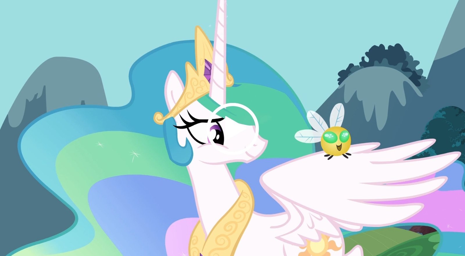 #2408539 - safe, artist:n in a, princess celestia, alicorn, parasprite ...